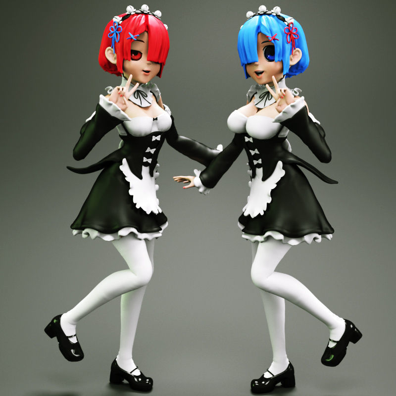 Anime Girl Sinon Collection for Poser 6 and above 3D model rigged ...