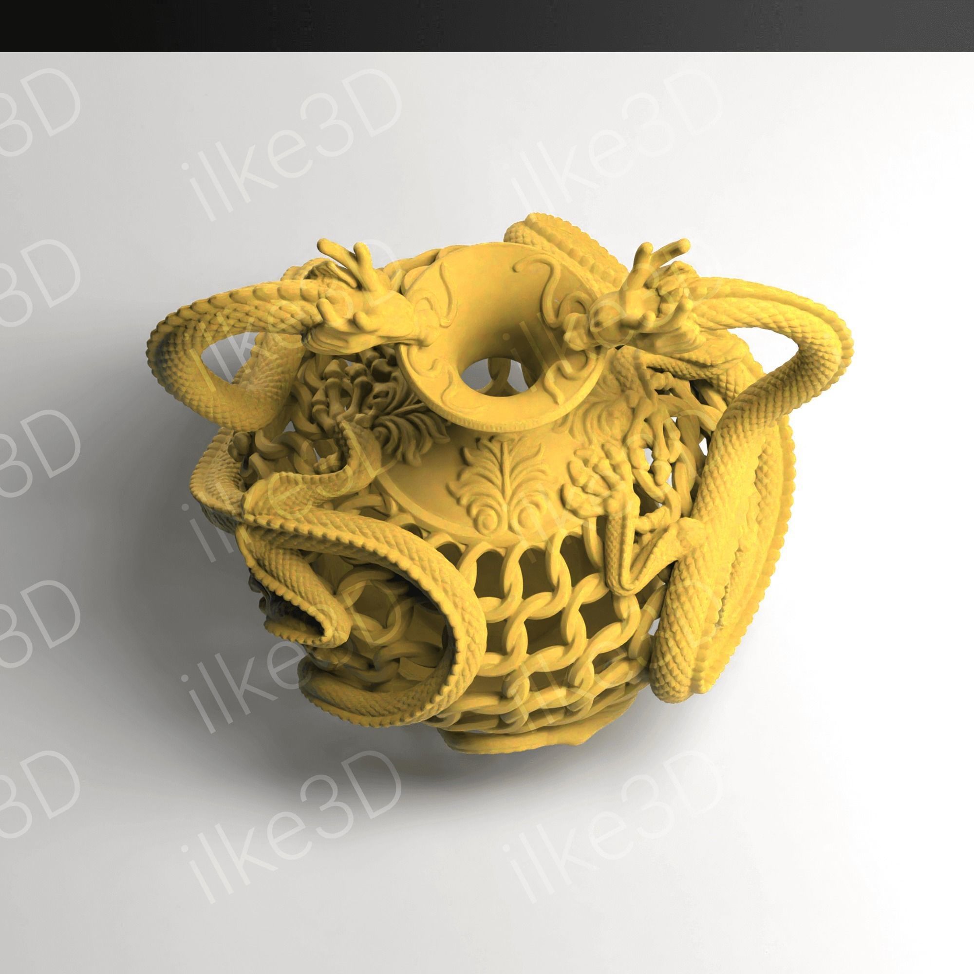 Dragon Vase Decoration Flower Pot from China and Asia 3D STL 3D model ...