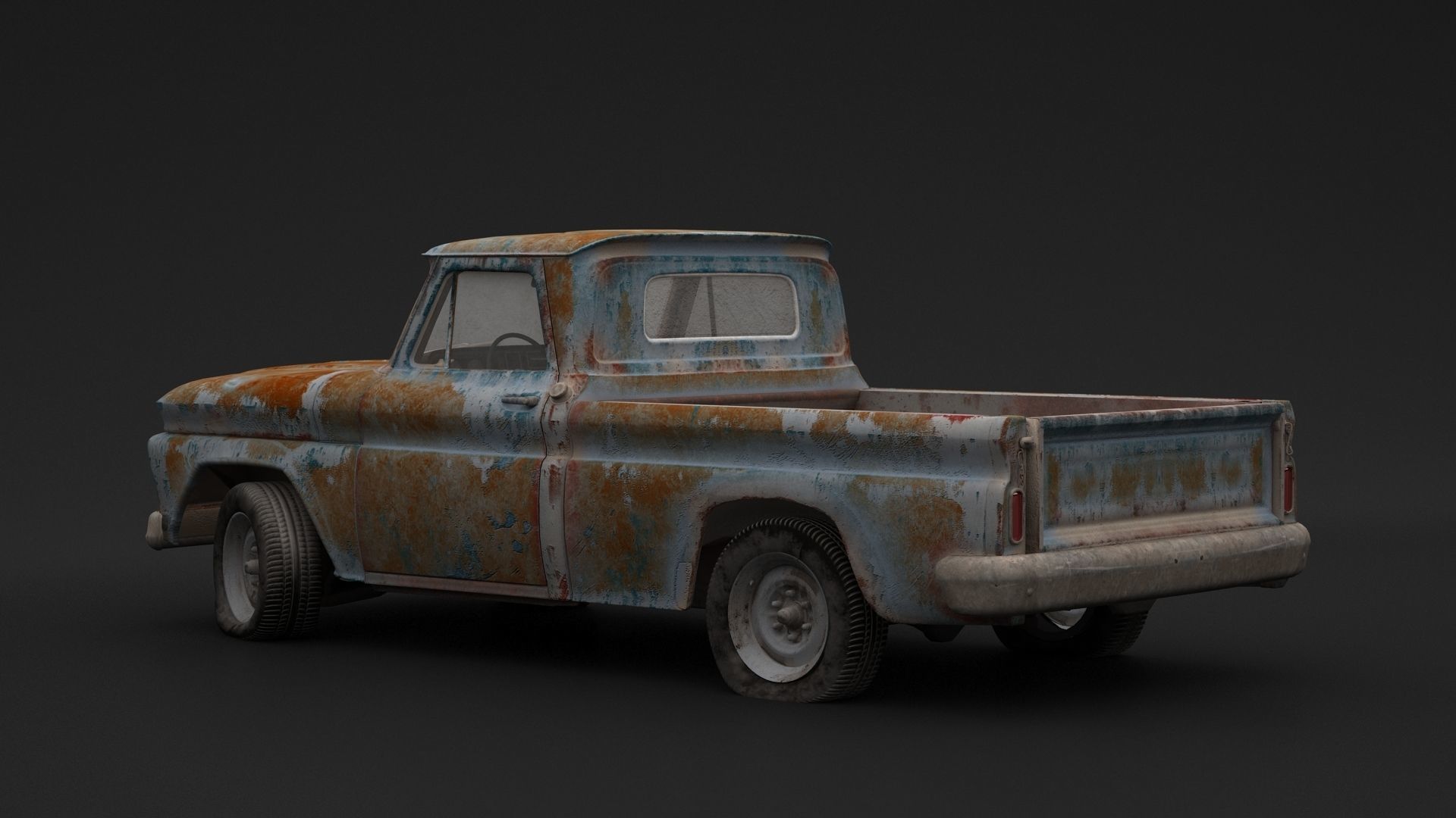 Rusty Old Pickup 3D model | CGTrader