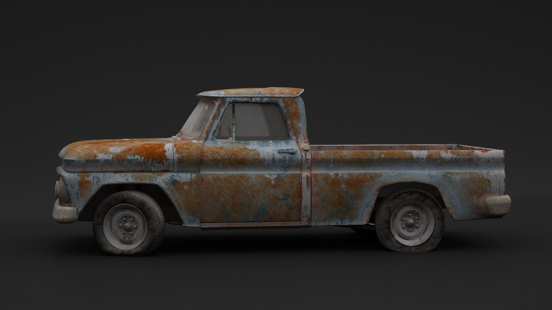 Rusty Old Pickup 3D model | CGTrader