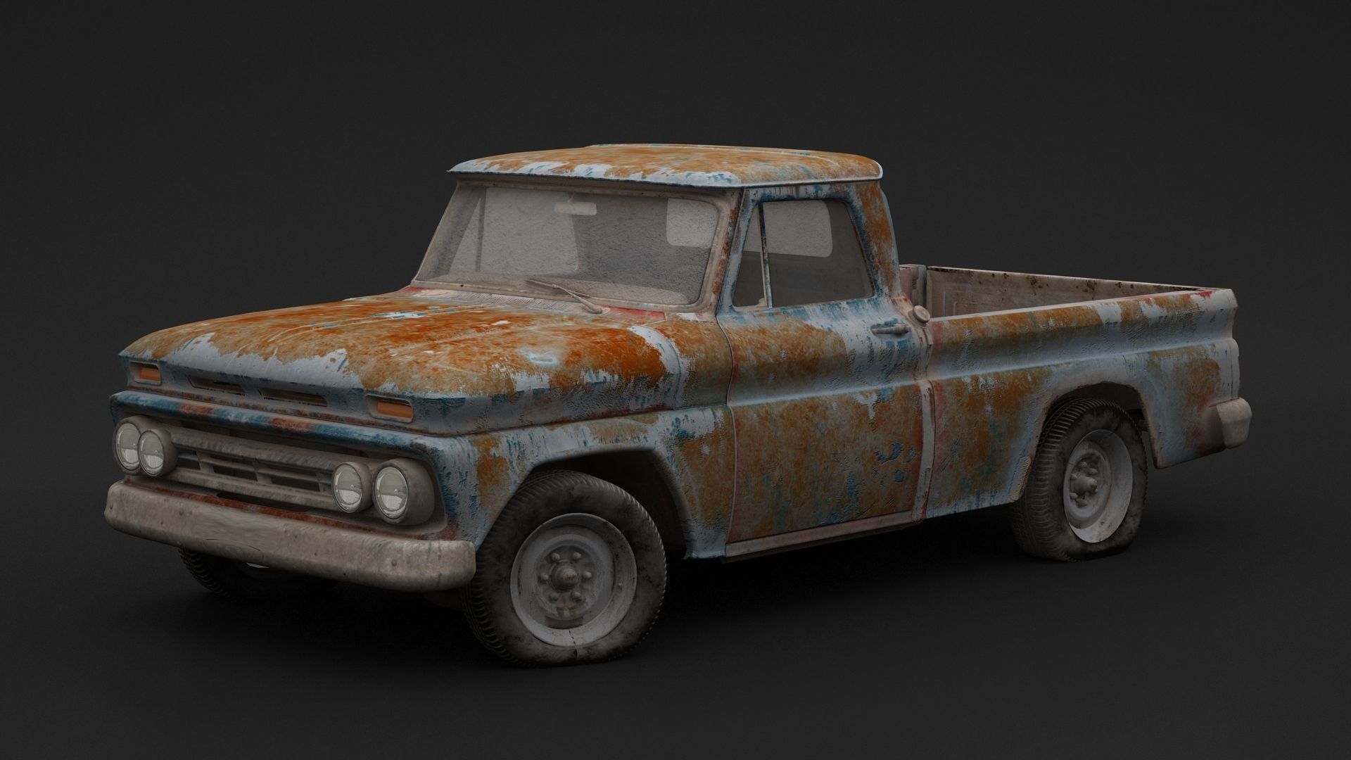 Rusty Old Pickup 3D model | CGTrader