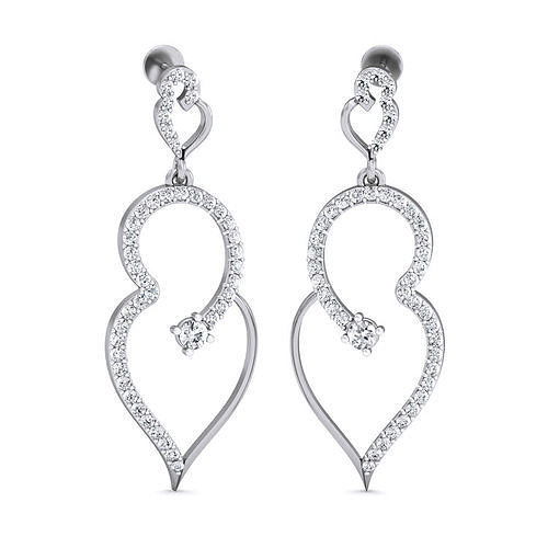 Earrings - 7 heart shaped diamond pendant 3D model 3D printable | CGTrader