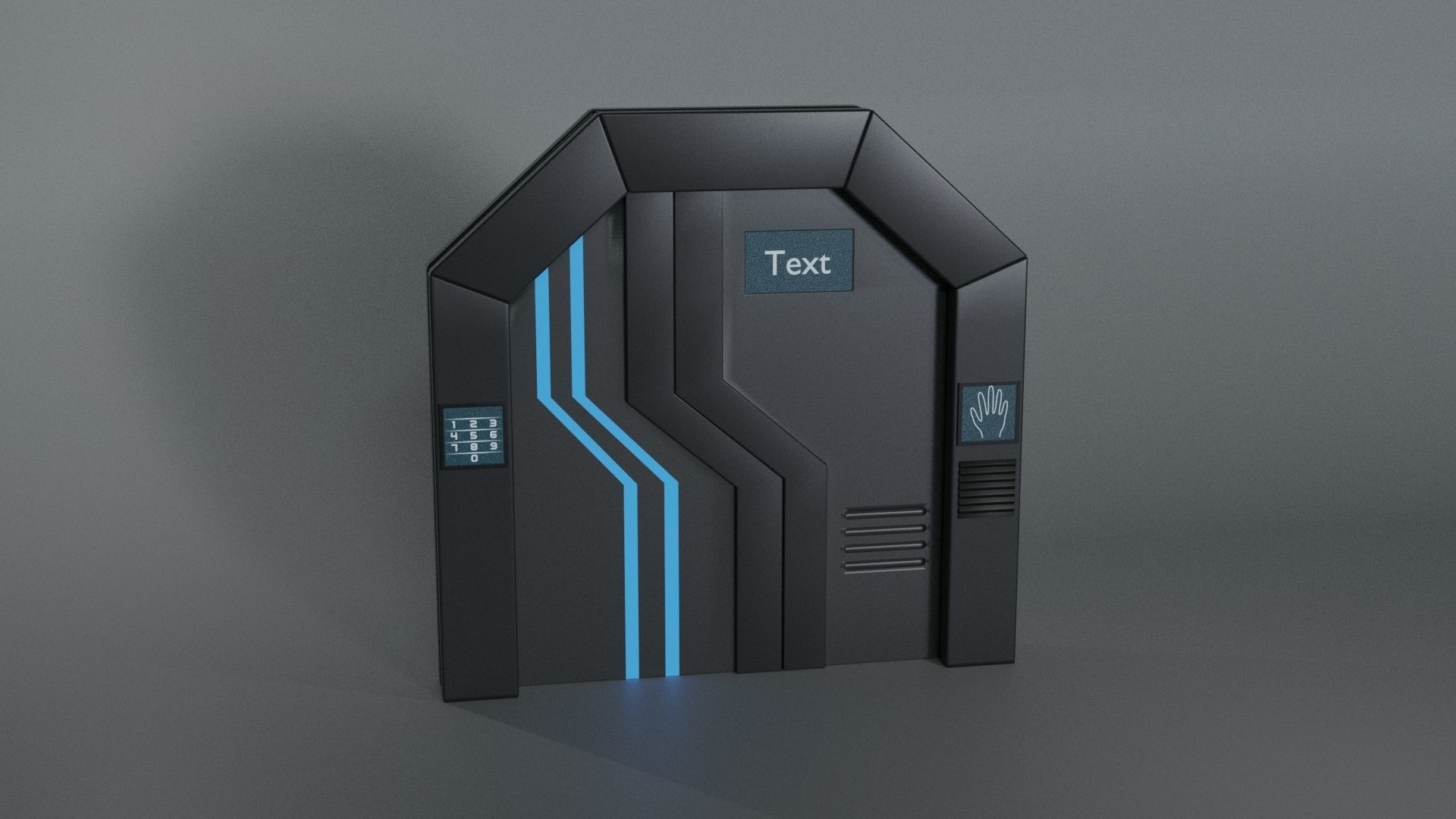 Futuristic Double Sliding Door 3D model | CGTrader