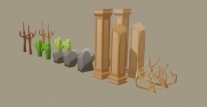 3D model Low Poly Desert Pack VR / AR / low-poly | CGTrader