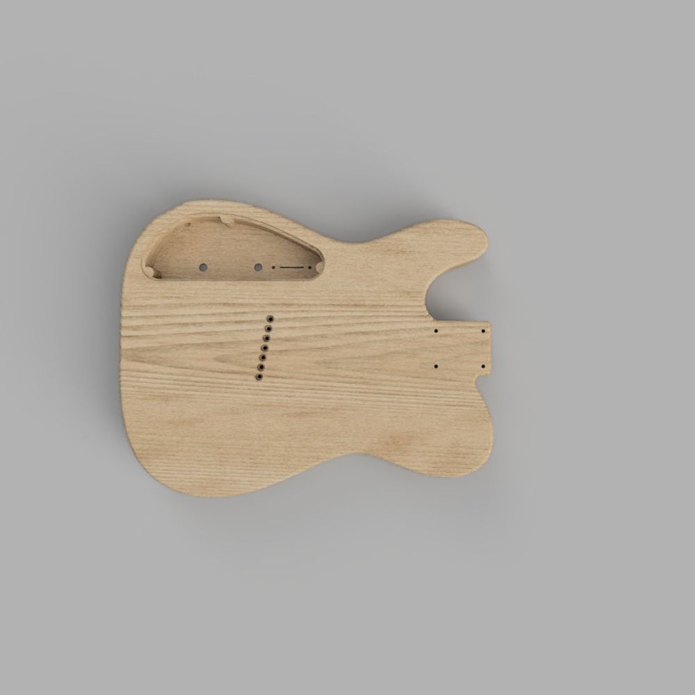 CNC Modern 7 String Telecaster Guitar Body and Neck 3D CAD Model 3D ...