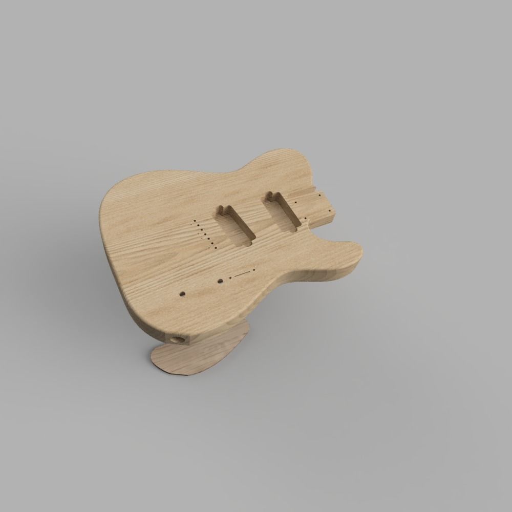 CNC Modern 7 String Telecaster Guitar Body and Neck 3D CAD Model 3D ...