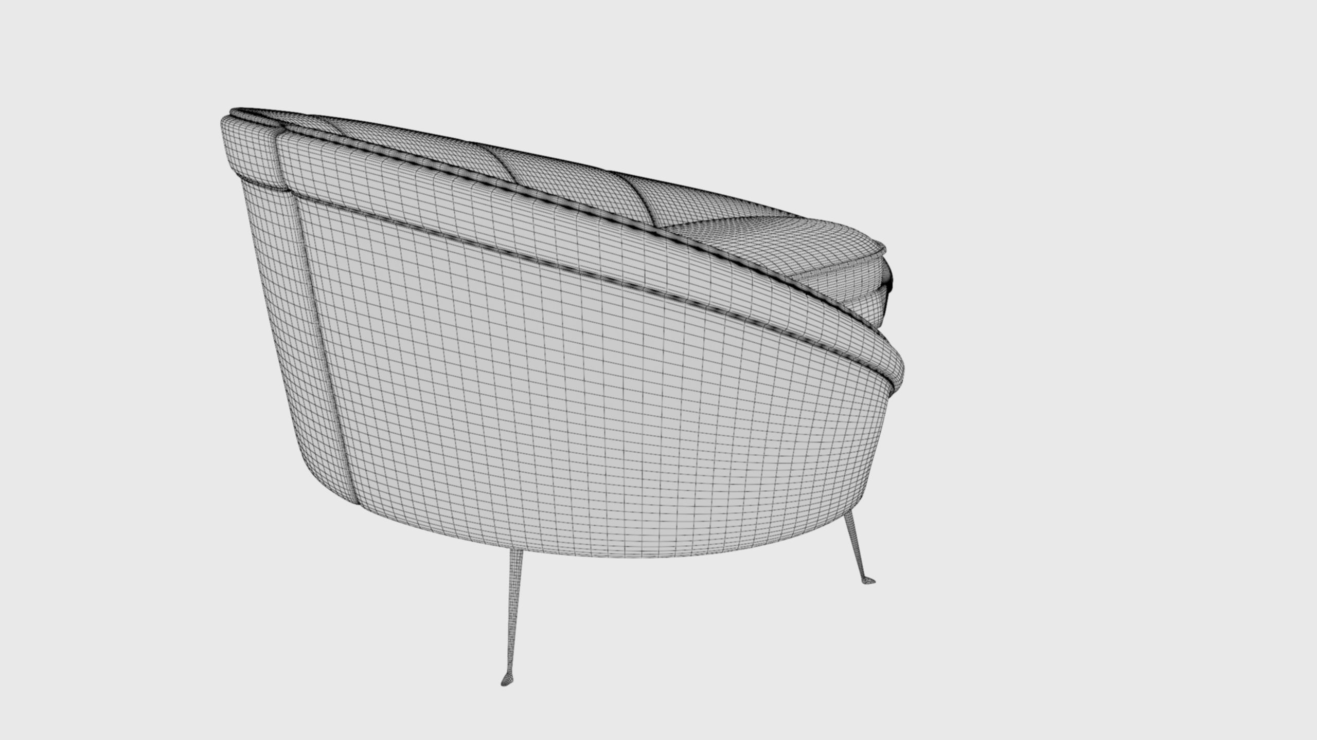 Ico Parisi Style Modern Curved Sofa 01 With Pro Studio Scene 3D model ...
