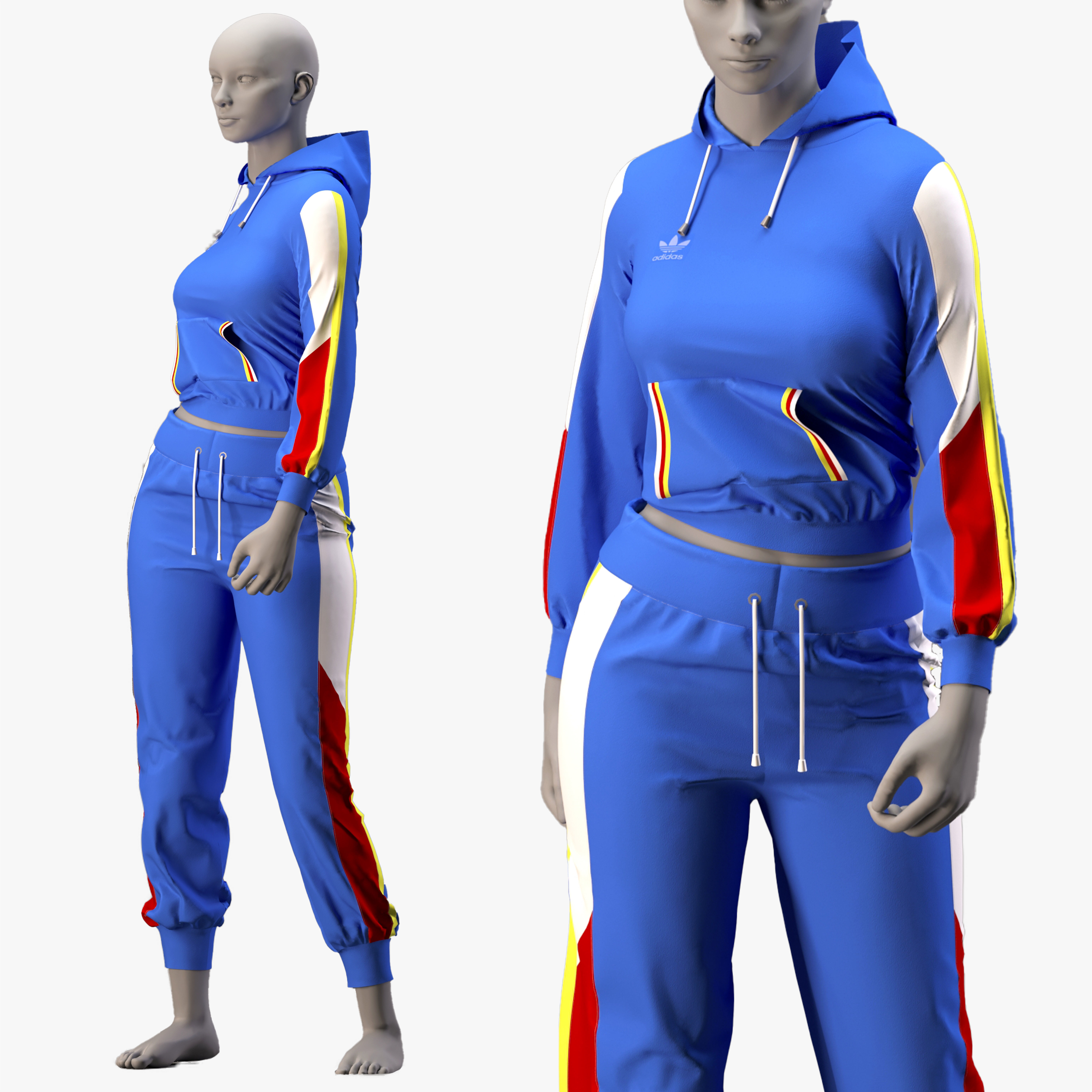 blue sportswear - outfit - ZPRG- FBX- OBJ- MTL -TEXTURES 3D model ...