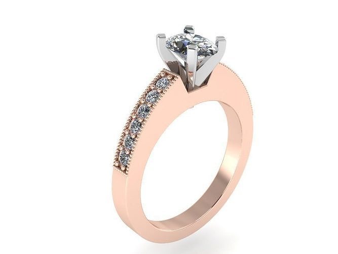 Round diamond ring 2256 3D print model 3D model 3D printable | CGTrader