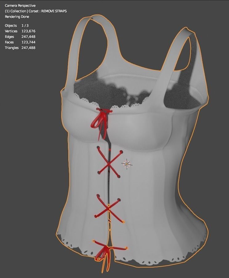 Base mesh Corset with or without straps CC BY 3D model | CGTrader