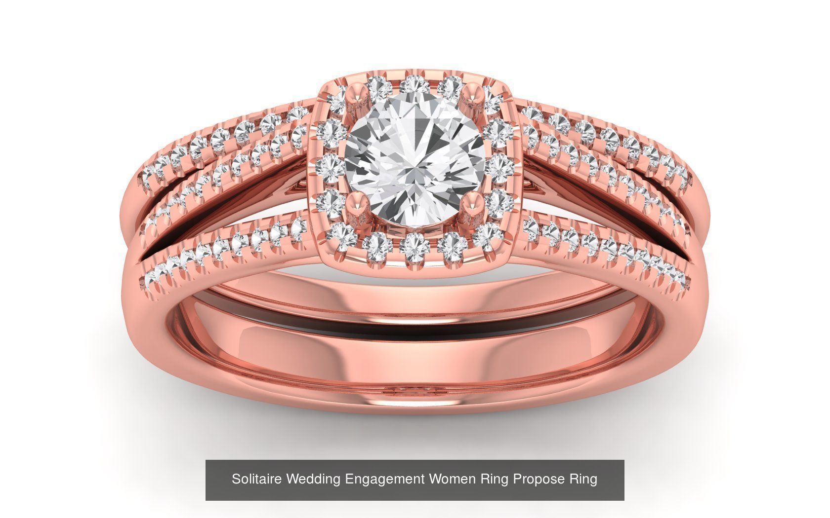 108 Square Shape Hole Women Ring Collection | CGTrader