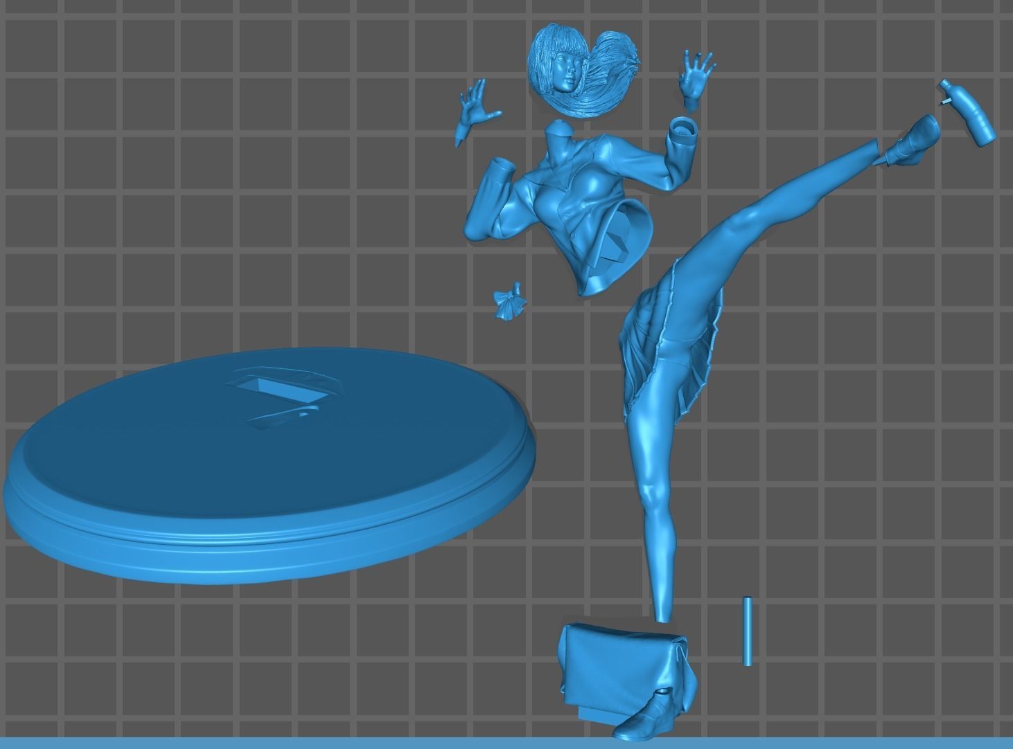 HIGH KICK GIRL JAPAN 1 3D model 3D printable | CGTrader