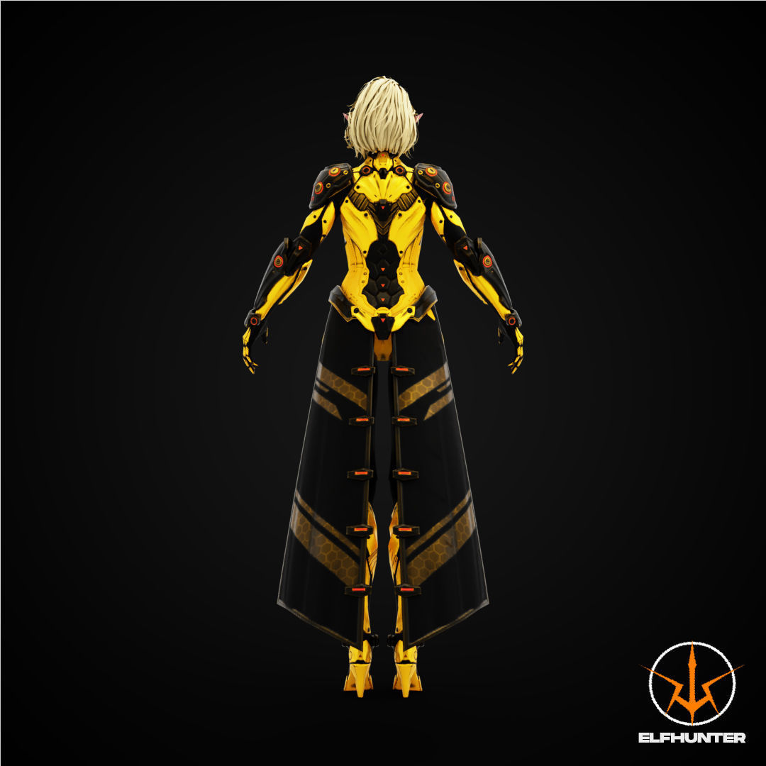 3D model EXCLUSIVE ELF HUNTER EDITION RIGGED CHARACTER ELF MECHANICAL ...