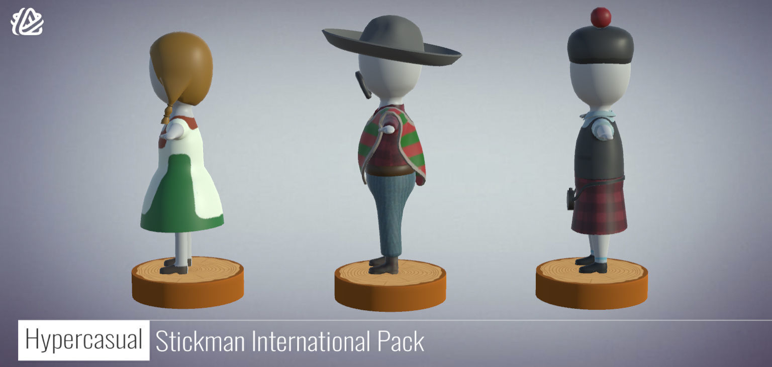3D model International Stickman Pack - Hypercasuel 3D VR / AR / low ...