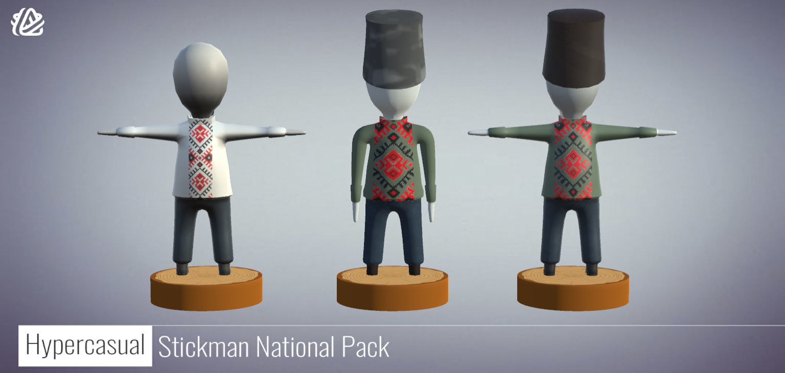 3D model National Stickman 3D Pack - Characters VR / AR / low-poly ...
