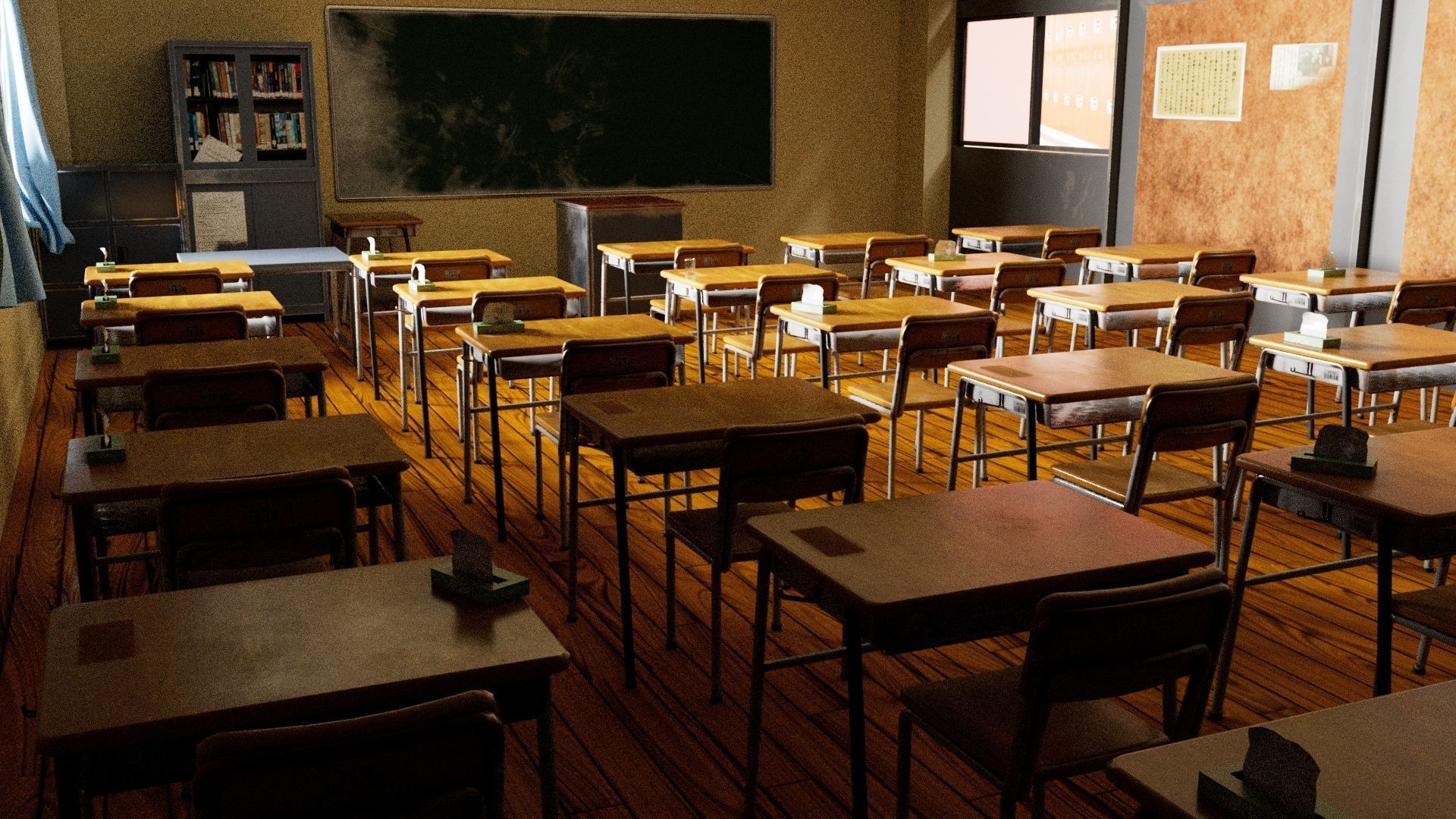 Japan Class Room 3D model 3D model | CGTrader
