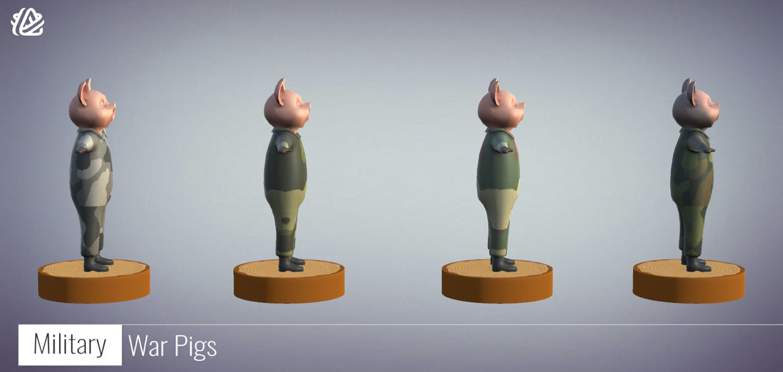 3D model War Pigs v2 - 3D Military Stickman VR / AR / low-poly | CGTrader