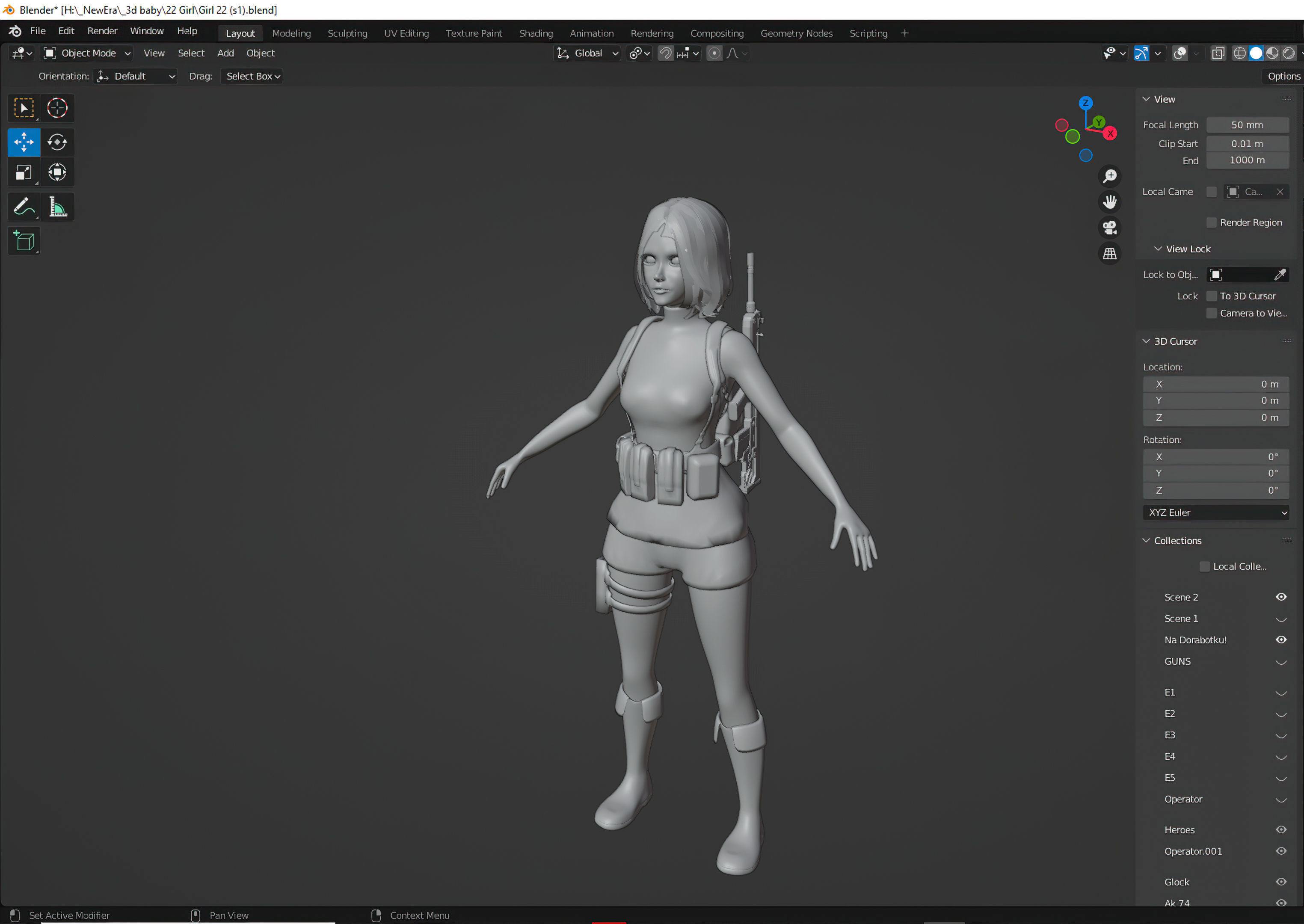 3D model Battle Spec Ops Girl Operator VR / AR / low-poly | CGTrader