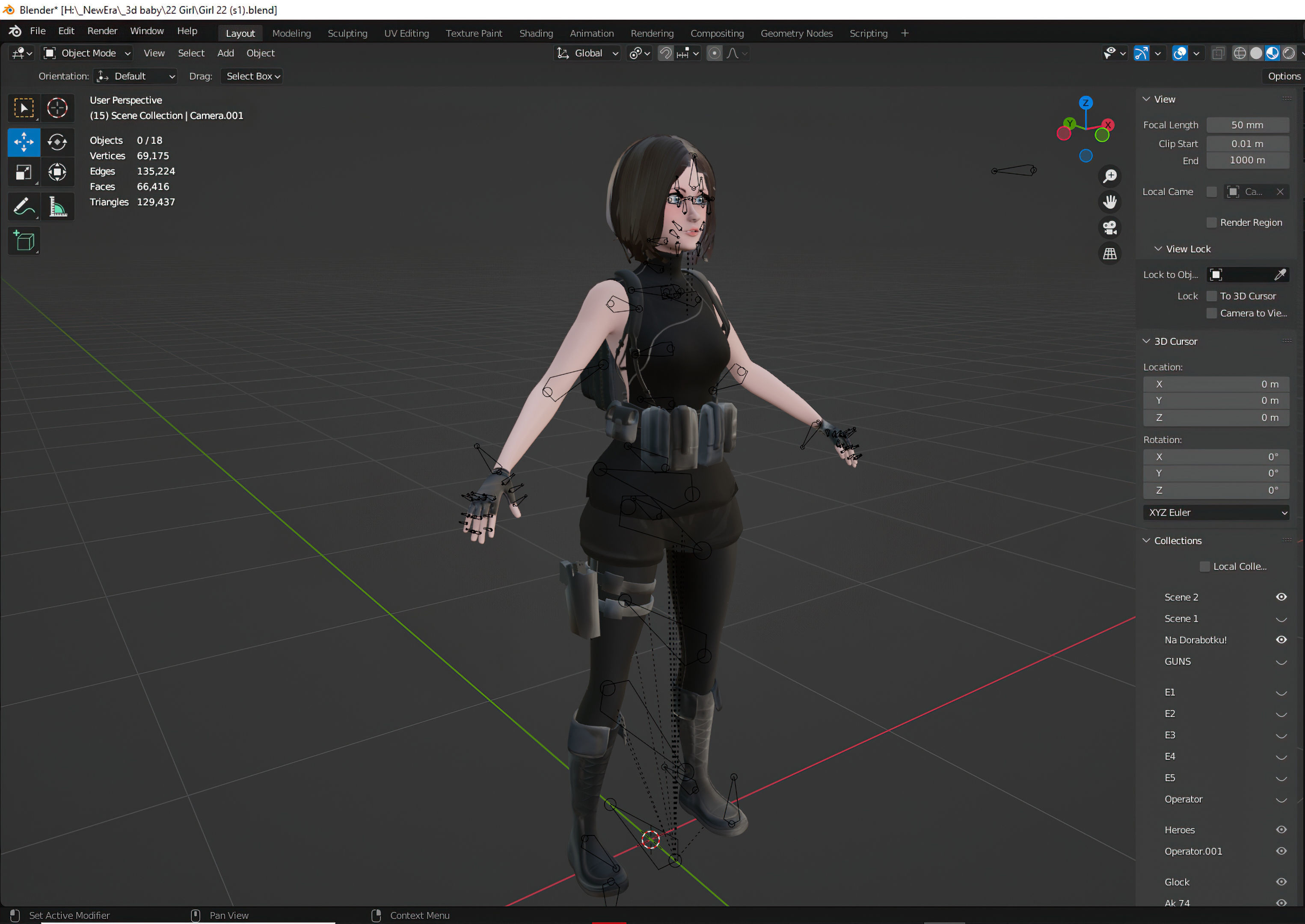 3D model Battle Spec Ops Girl Operator VR / AR / low-poly | CGTrader