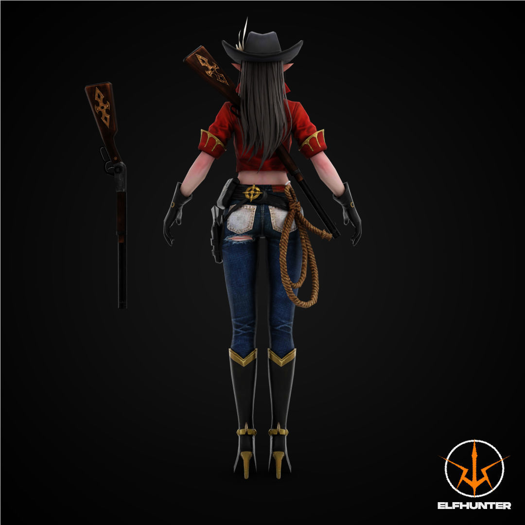 3D model EXCLUSIVE ELF HUNTER EDITION RIGGED CHARACTER ELF WESTERN ...