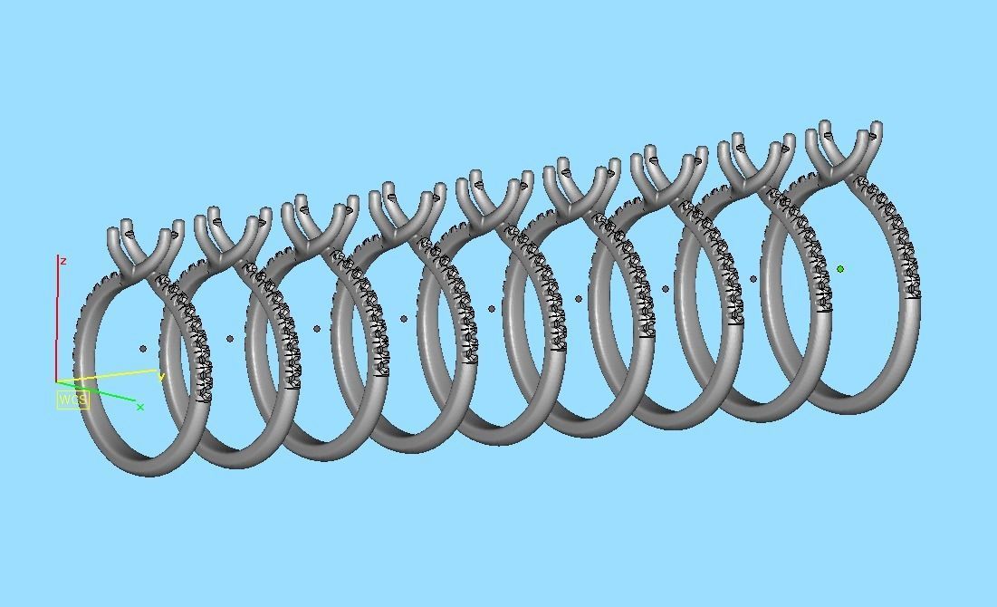 Solitaire Engagement Compass Set Four Claw Ring 7x5 Oval stone 3D model ...