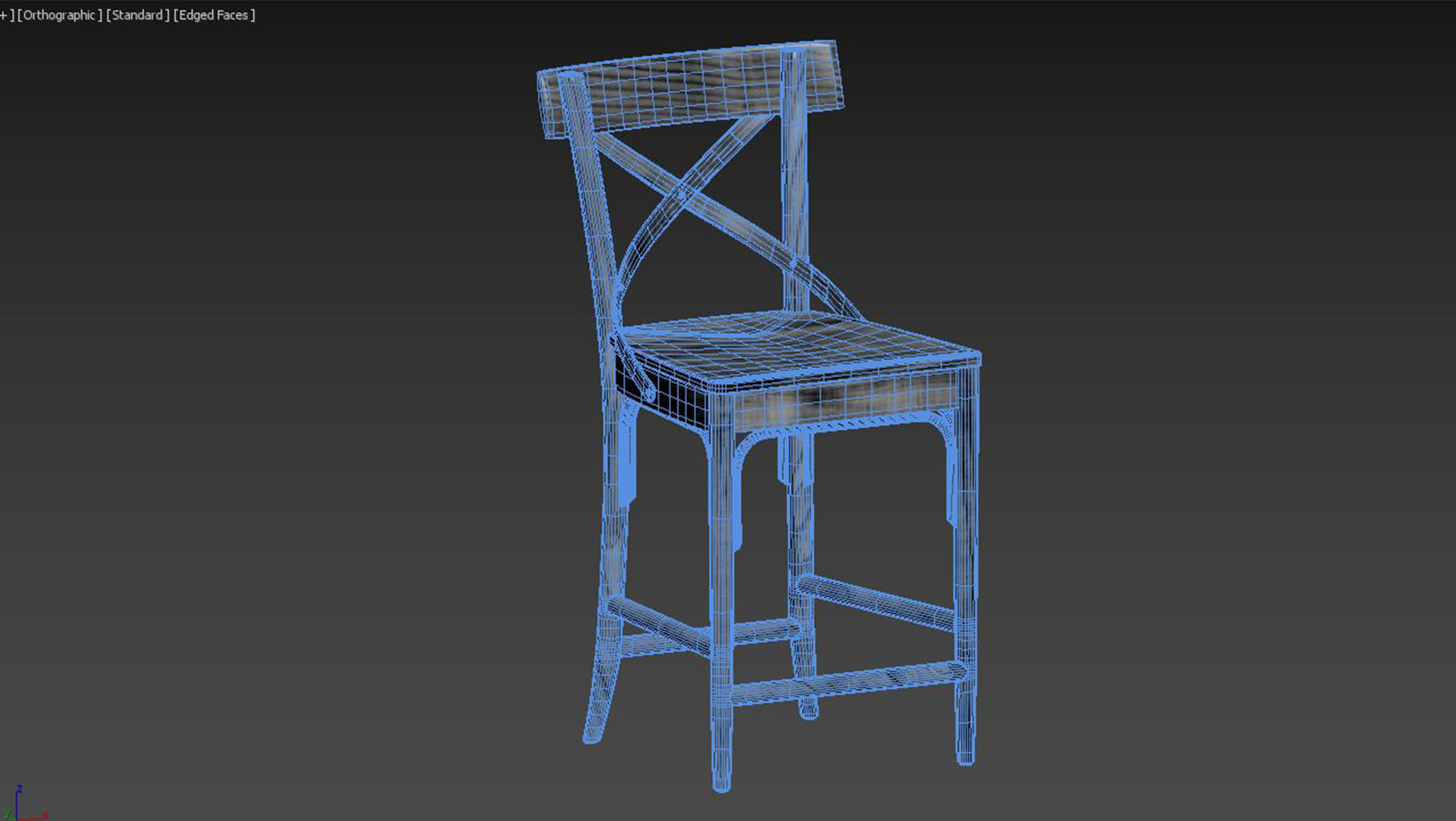 Bistro Distressed Wood Counter Stool 3D model | CGTrader