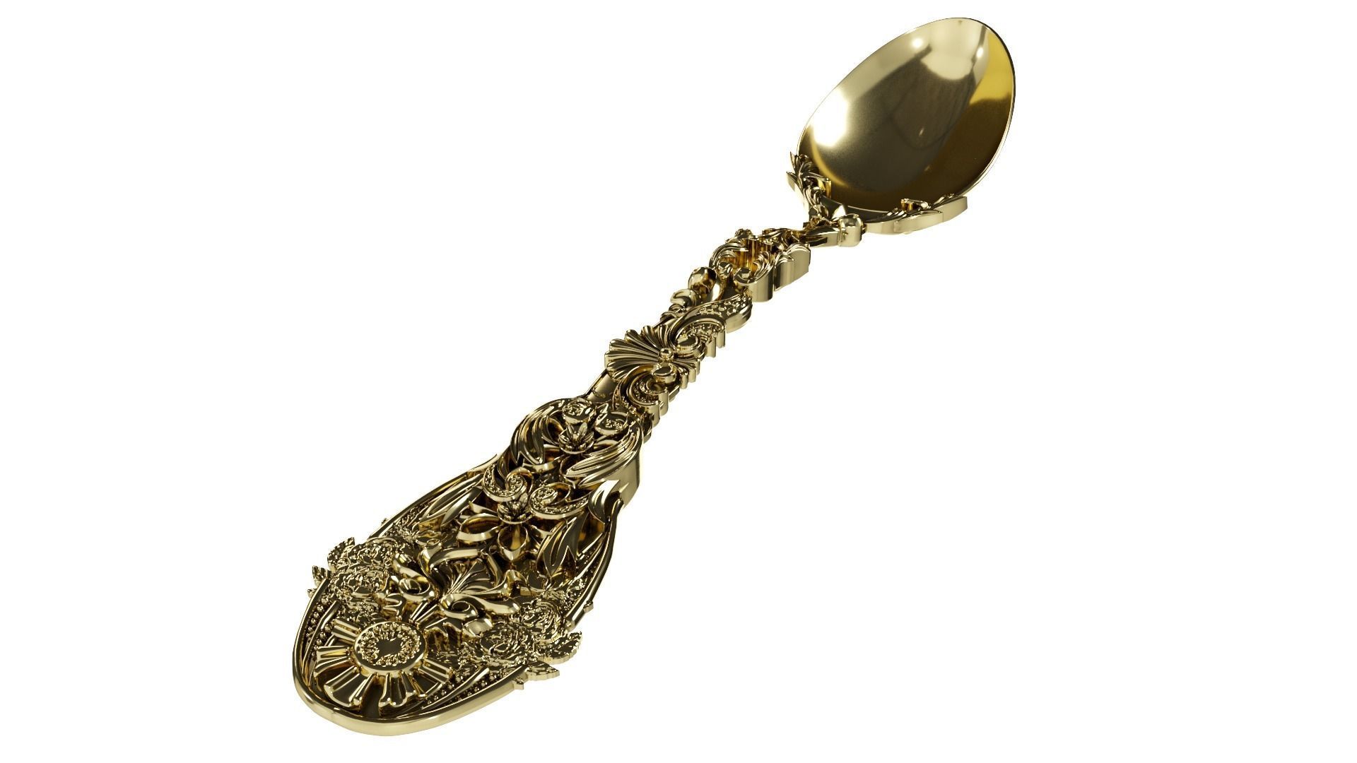 Royal Gold Premium Elite Spoon 3D model | CGTrader