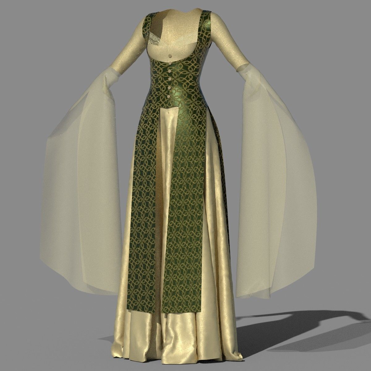 Hatice Sultan dress free 3D model 3D printable | CGTrader