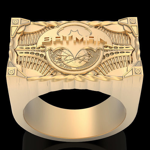 Batman ring silver gold sterling printable jewelry 3D model 3D model 3D ...
