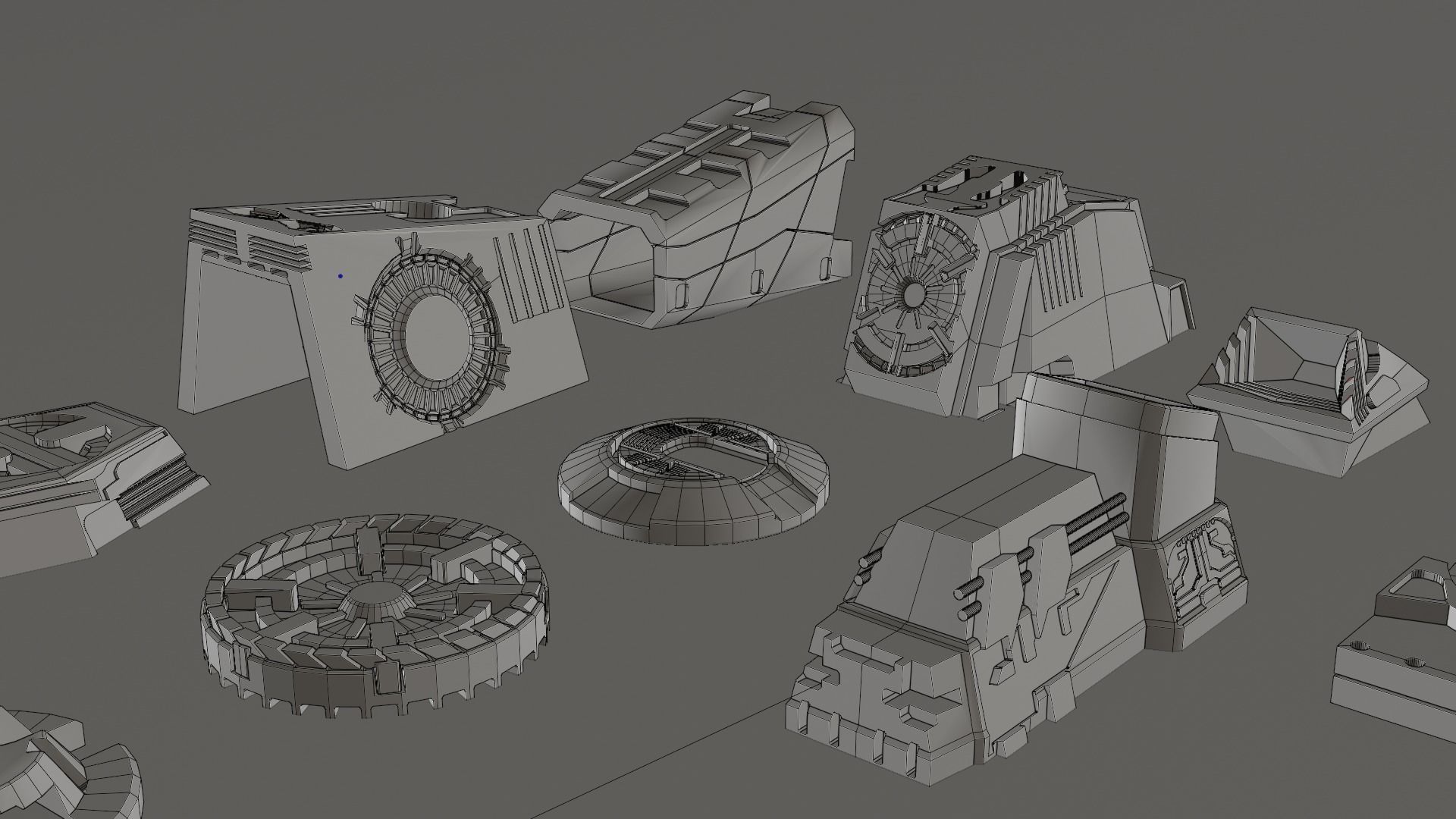 3D model Sci-Fi Futuristic Style Hard Surface Assets VR / AR / low-poly ...