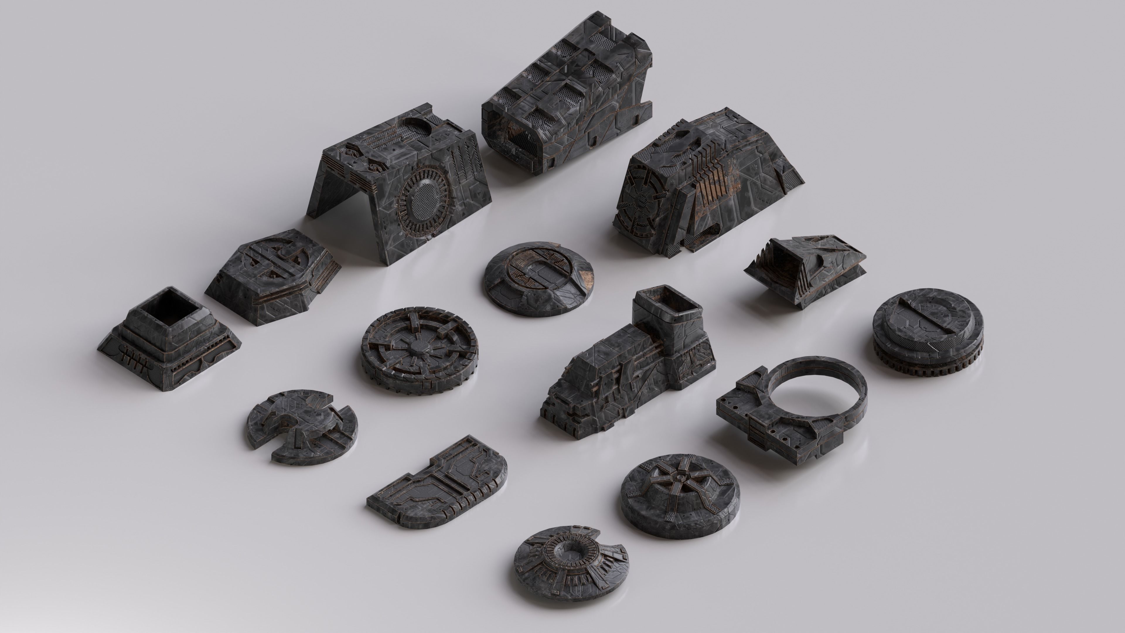 3D model Sci-Fi Futuristic Style Hard Surface Assets VR / AR / low-poly ...