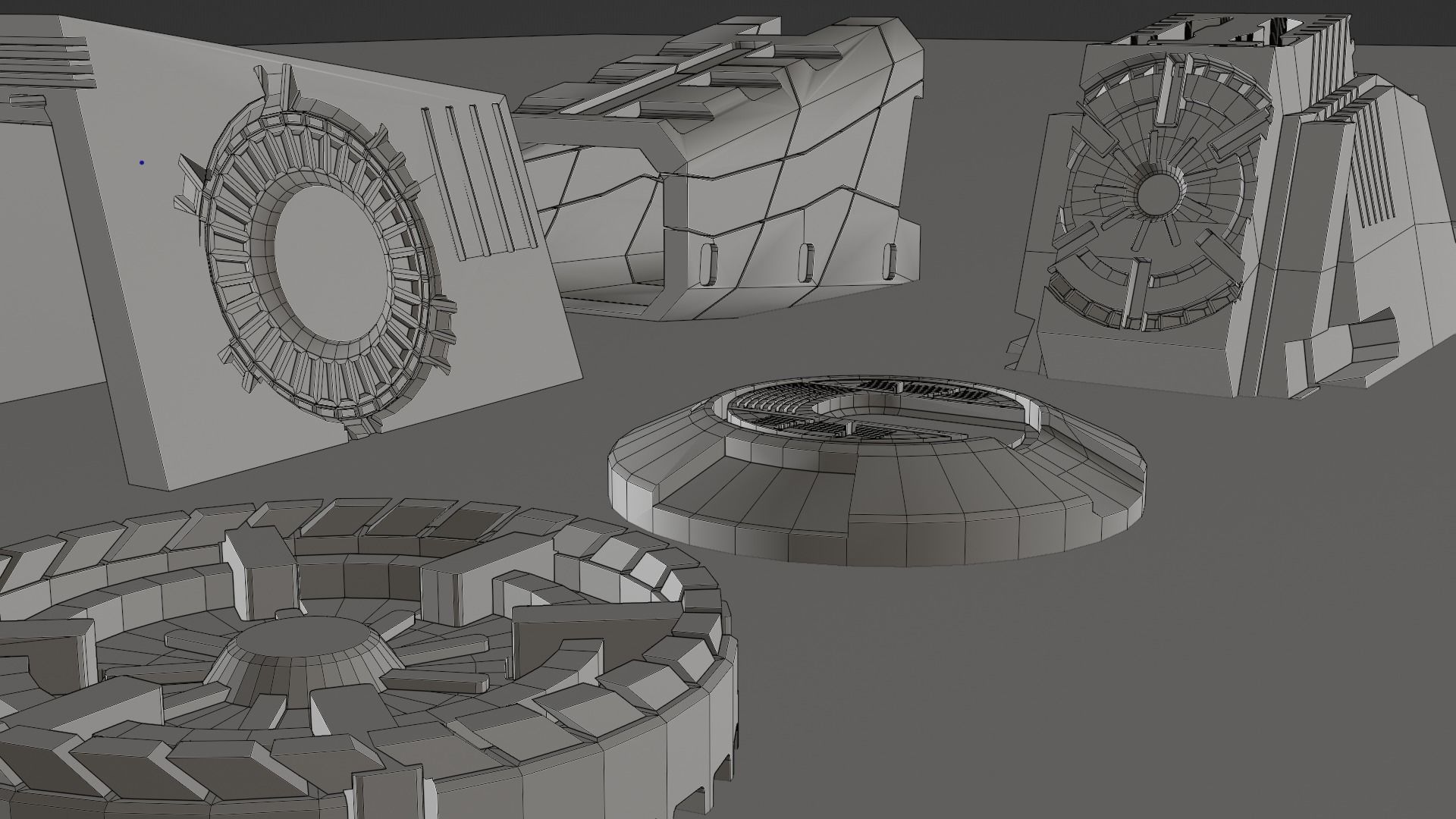 3D model Sci-Fi Futuristic Style Hard Surface Assets VR / AR / low-poly ...