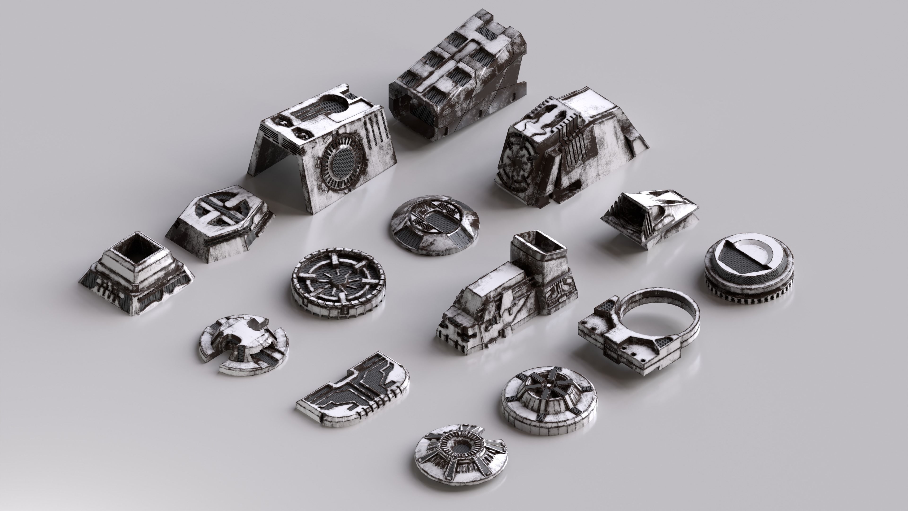 3D model Sci-Fi Futuristic Style Hard Surface Assets VR / AR / low-poly ...