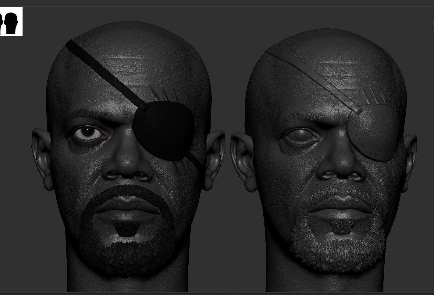 Nick Fury Head 3D model 3D printable | CGTrader