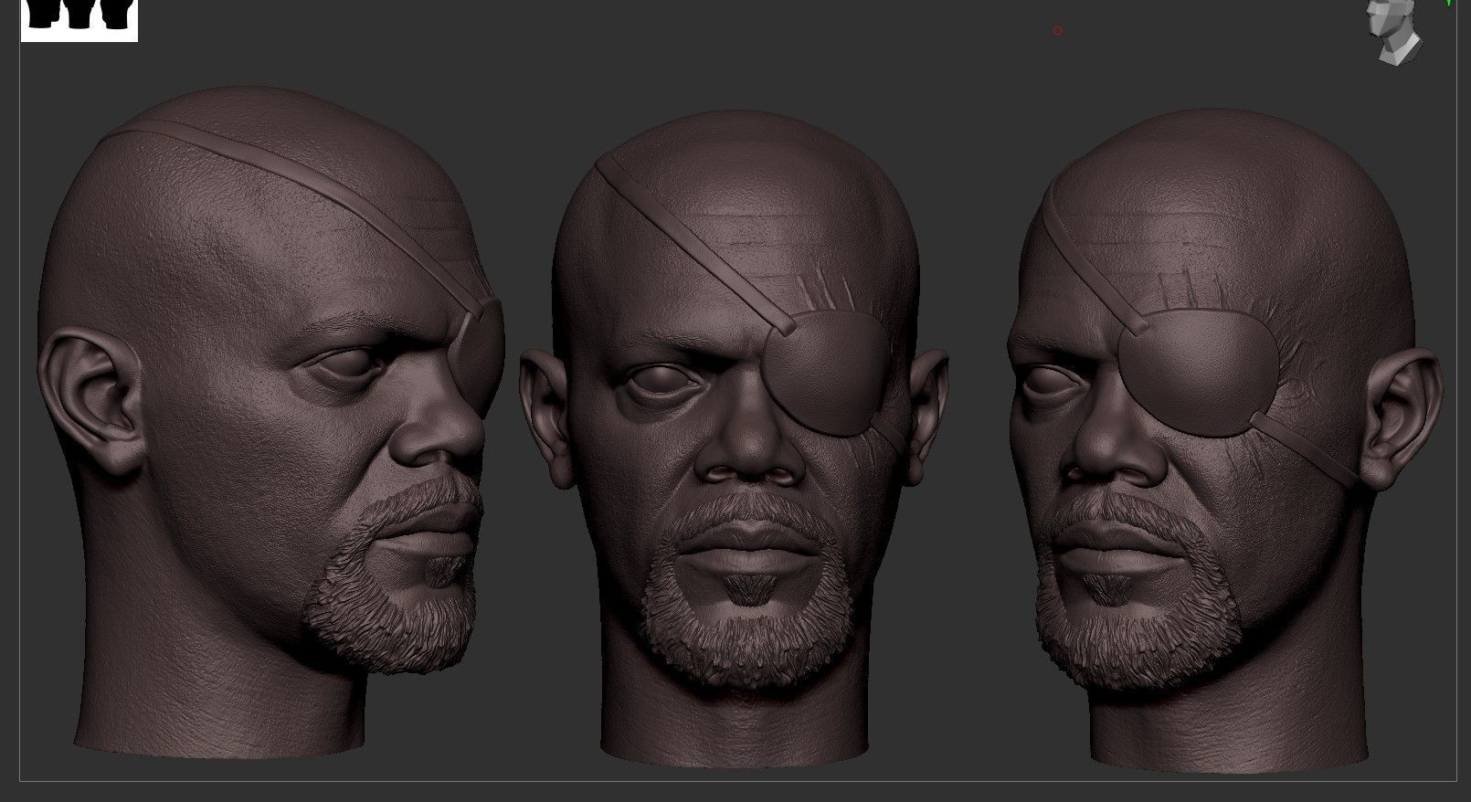 Nick Fury Head 3D model 3D printable | CGTrader