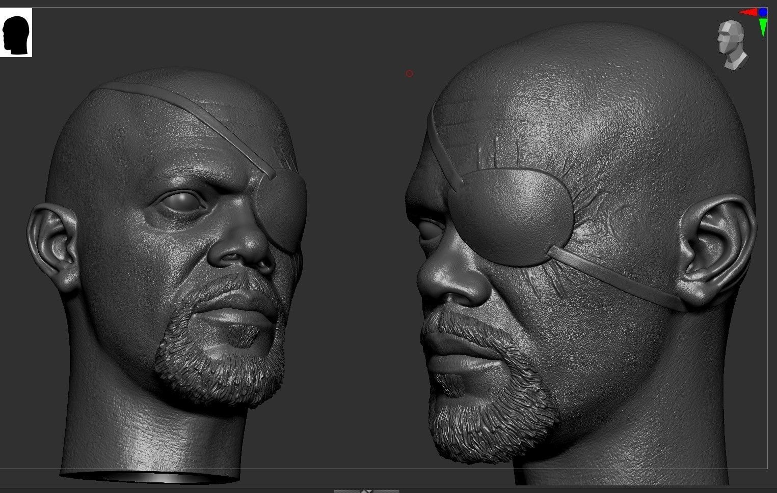 Nick Fury Head 3D model 3D printable | CGTrader