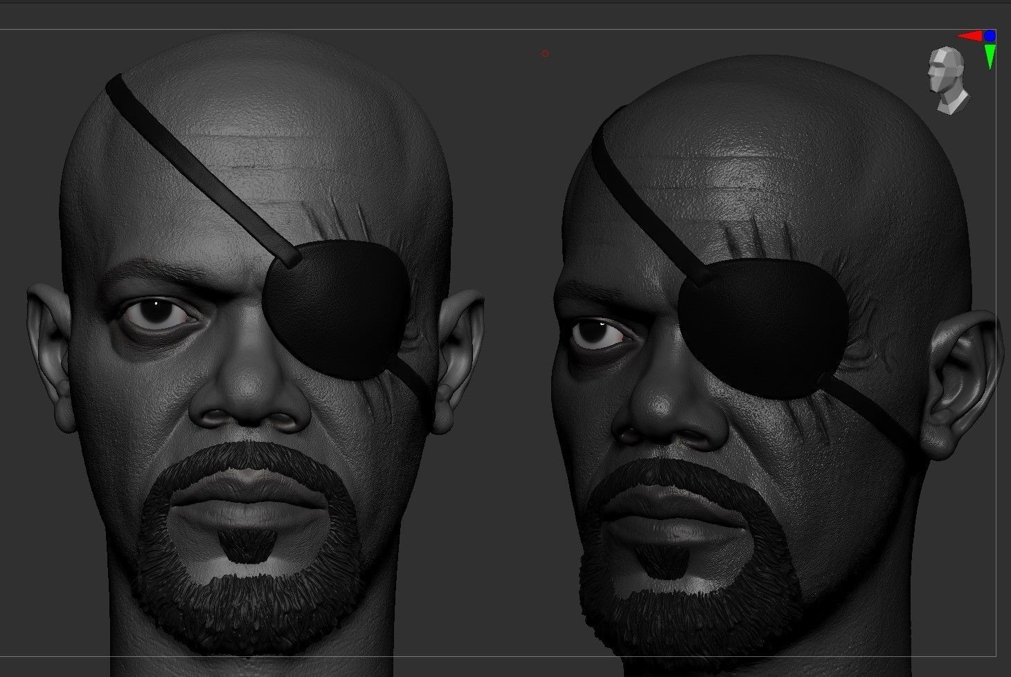 Nick Fury Head 3D model 3D printable | CGTrader