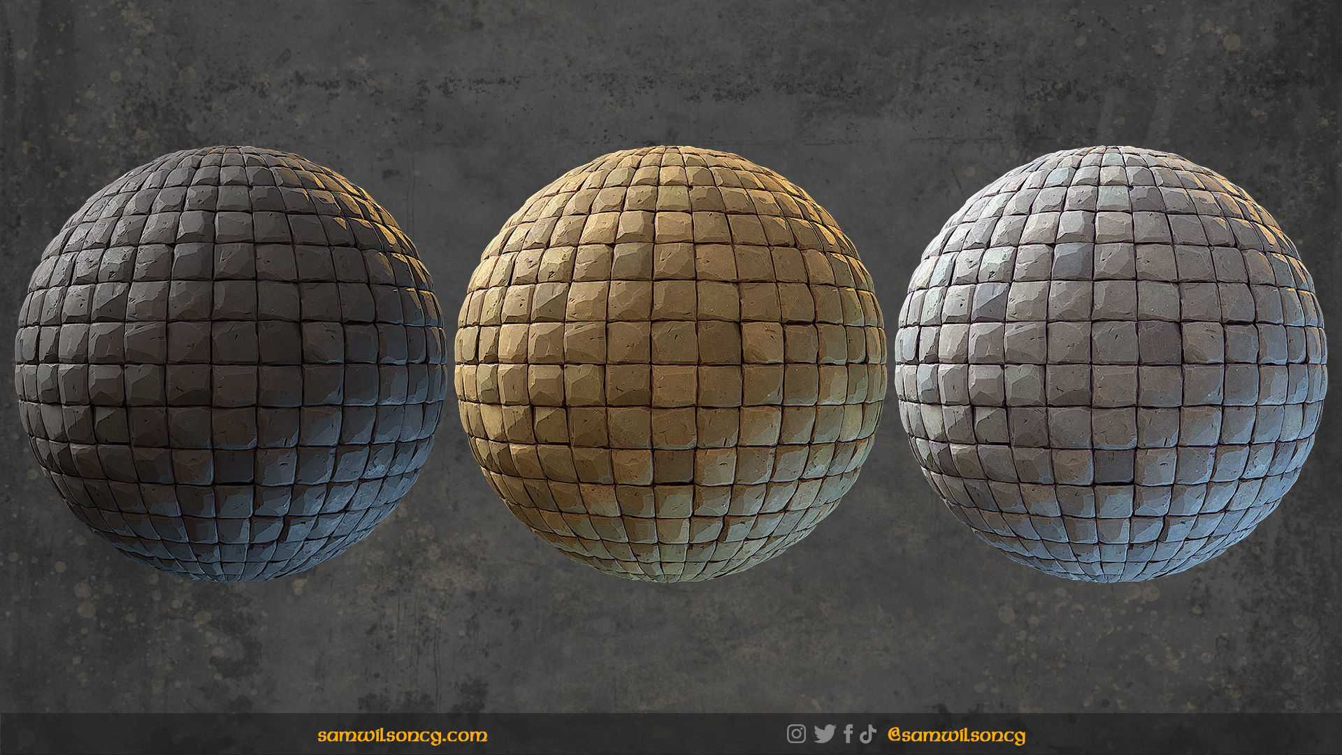 Texture Stylized Cobblestone Squares - PBR Tile Material - Game Ready ...