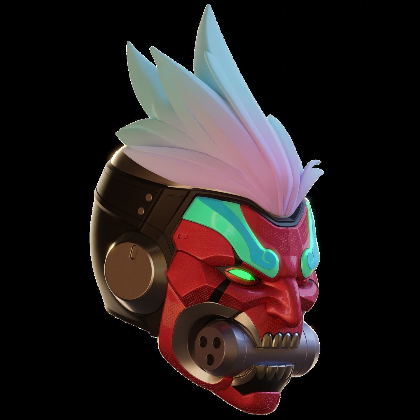 Motorized Cyberdemon Genji Helmet from Overwatch 2 3D model 3D ...