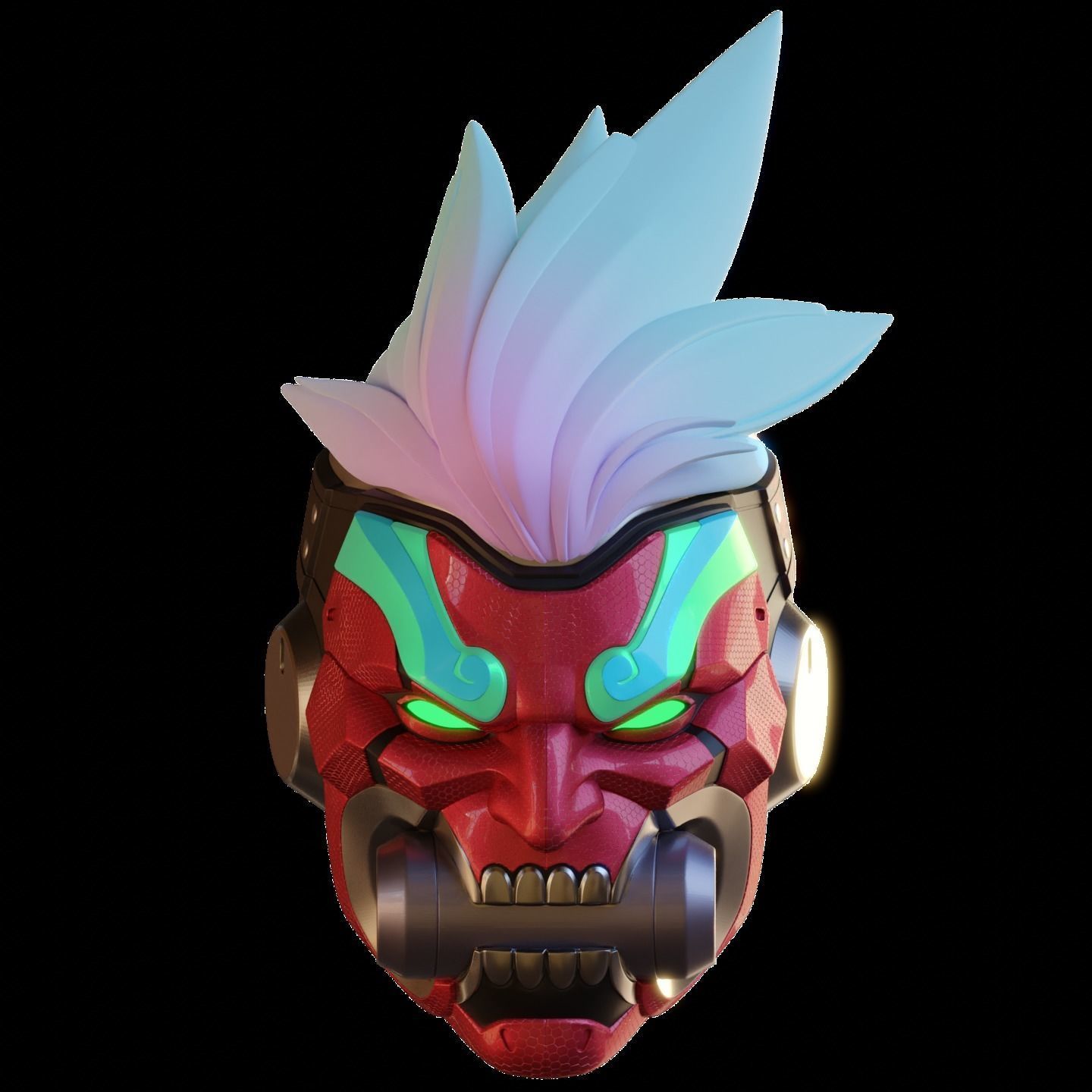 Motorized Cyberdemon Genji Helmet from Overwatch 2 3D model 3D ...
