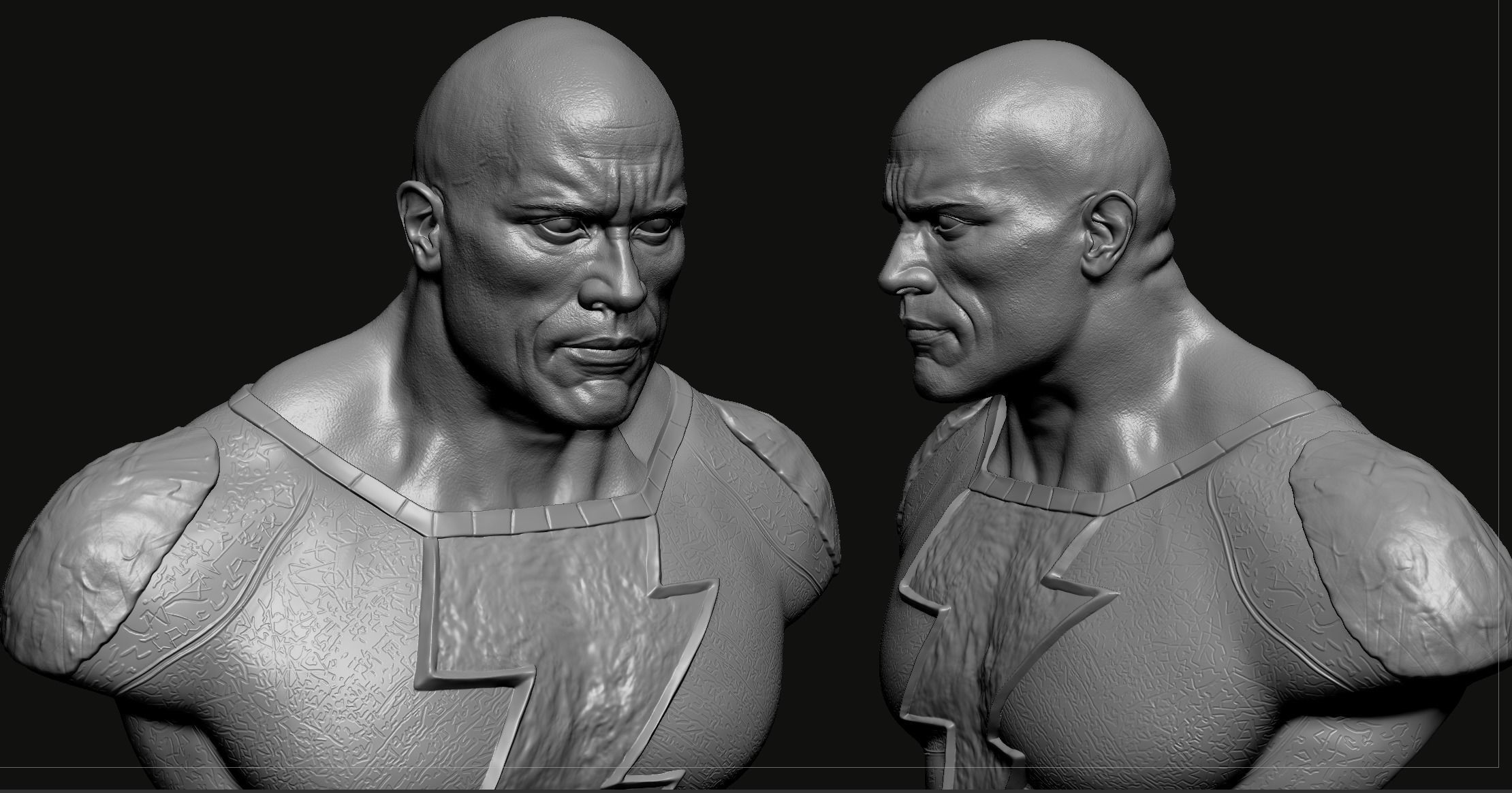 Black Adam- Dwayne Johnson Bust 3D model 3D printable | CGTrader