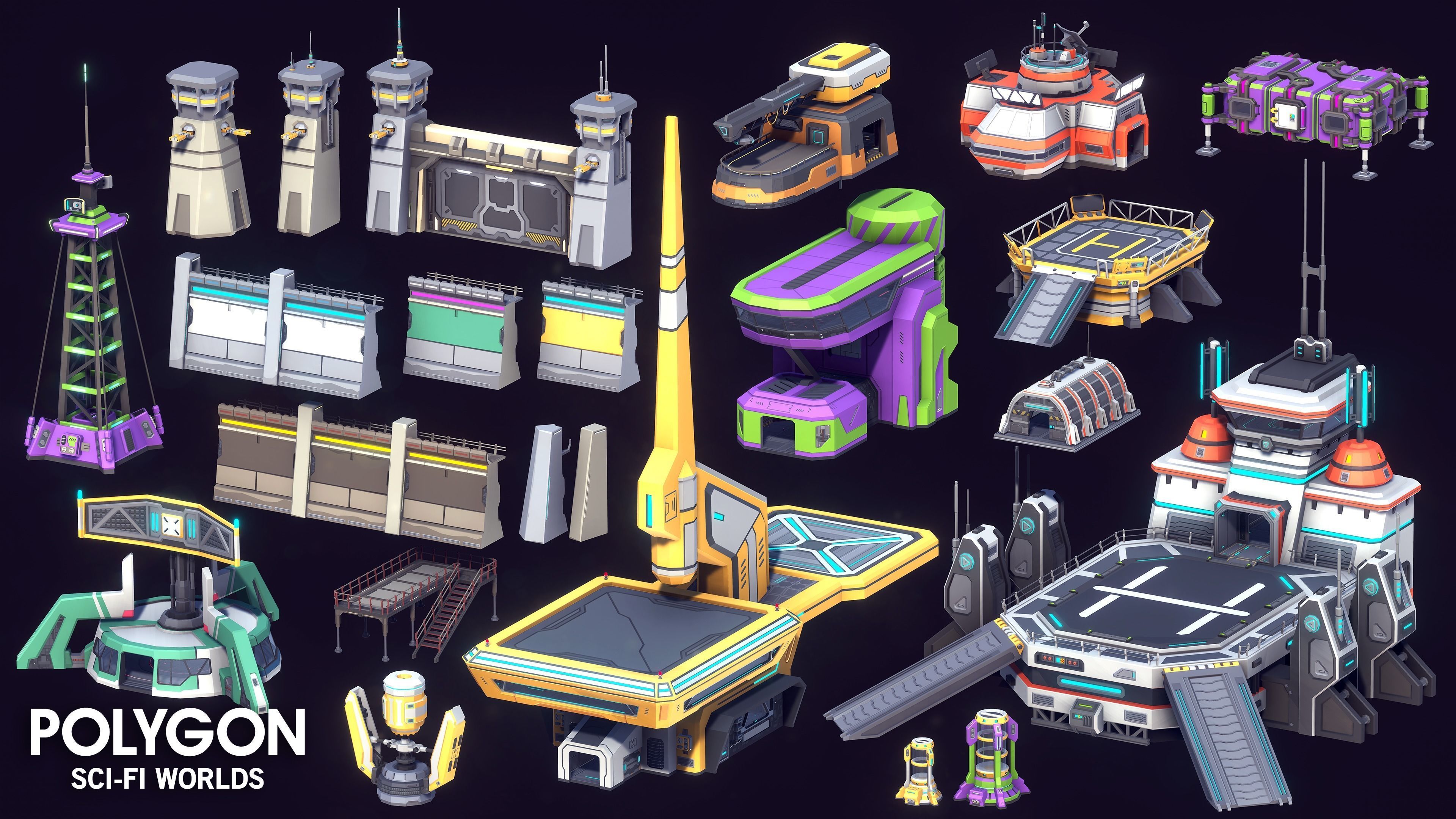 3D model POLYGON - Sci-Fi Worlds VR / AR / low-poly | CGTrader