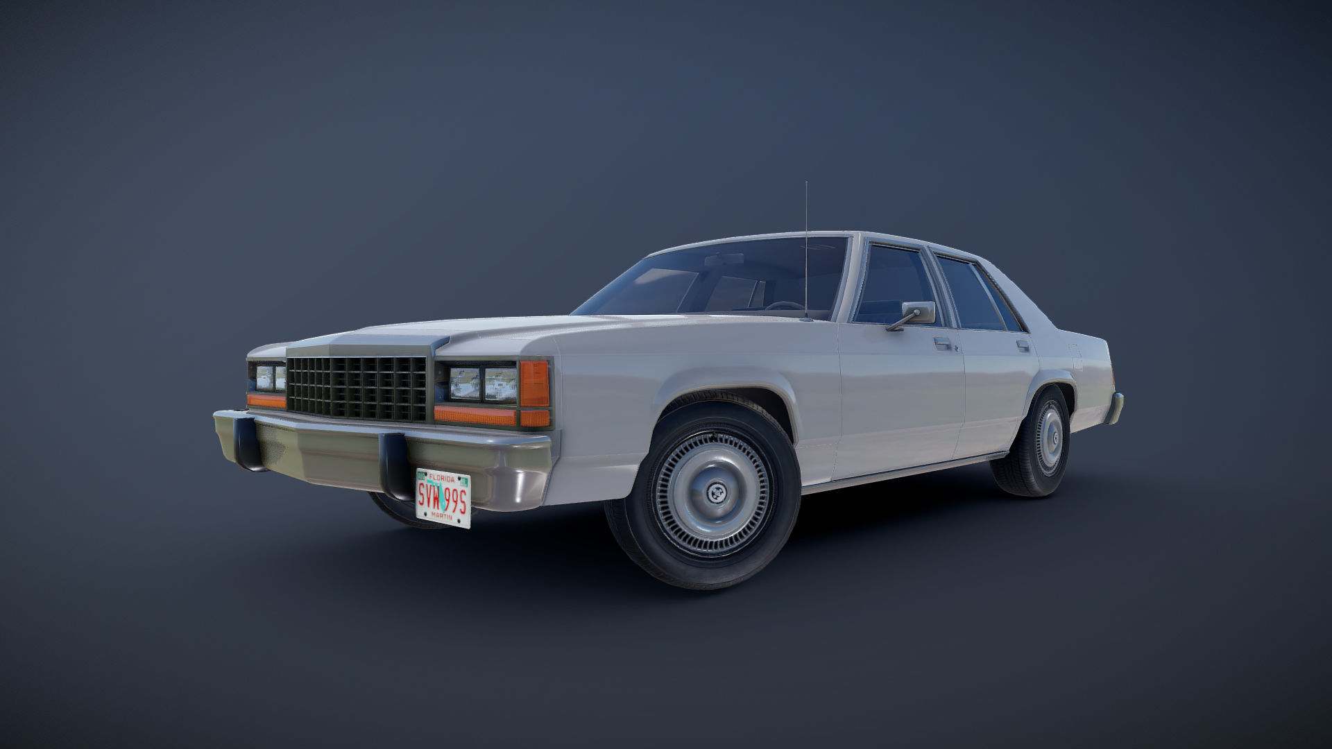 3D model 80s Sedan VR / AR / low-poly | CGTrader