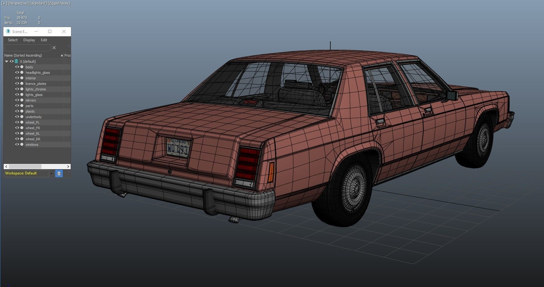 3D model 80s Sedan VR / AR / low-poly | CGTrader