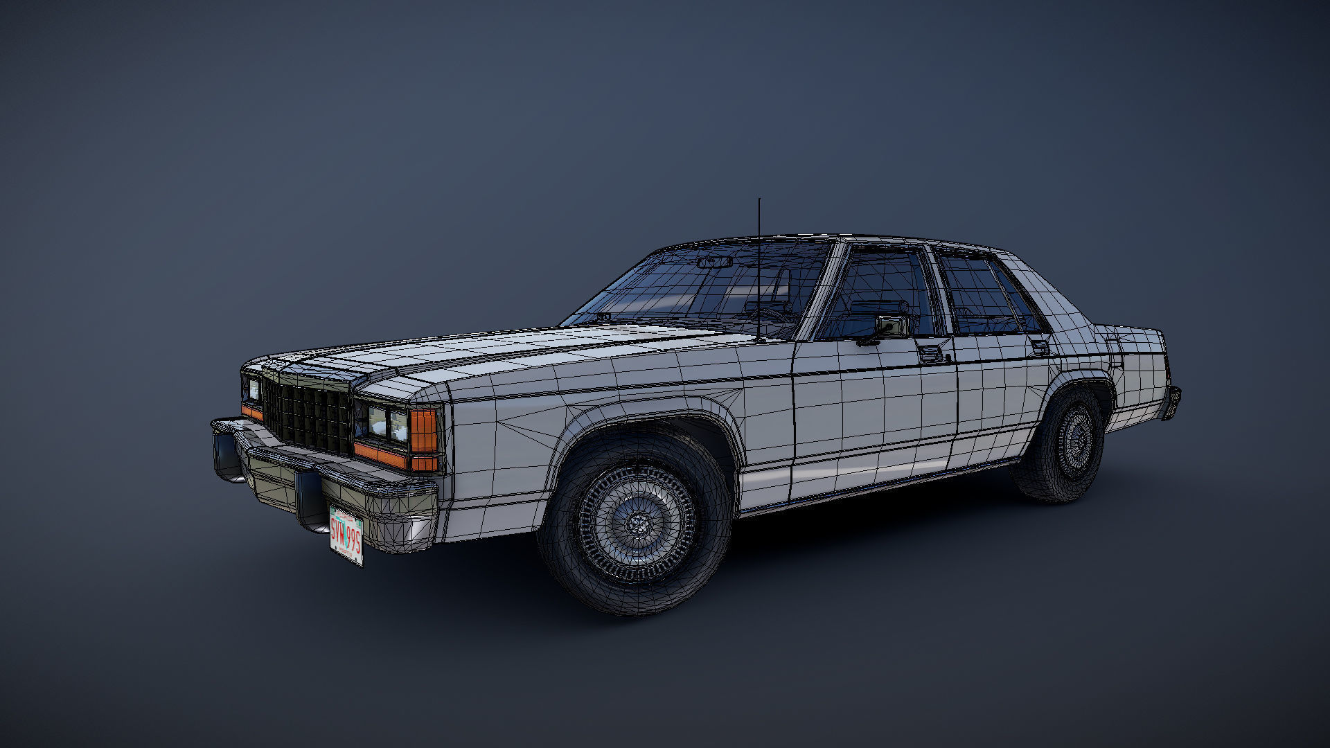 3D model 80s Sedan VR / AR / low-poly | CGTrader