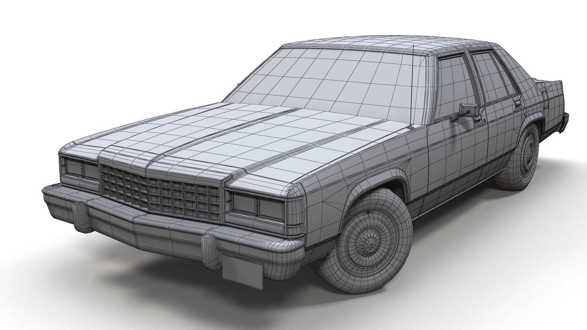 3D model 80s Sedan VR / AR / low-poly | CGTrader