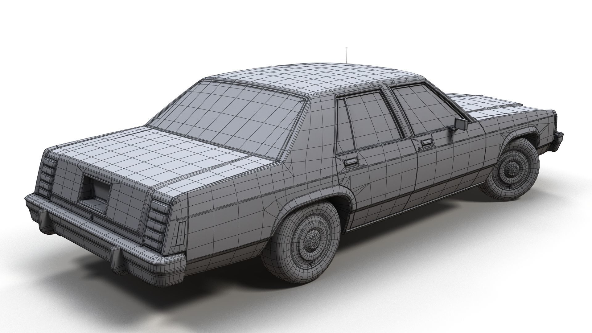 3D model 80s Sedan VR / AR / low-poly | CGTrader