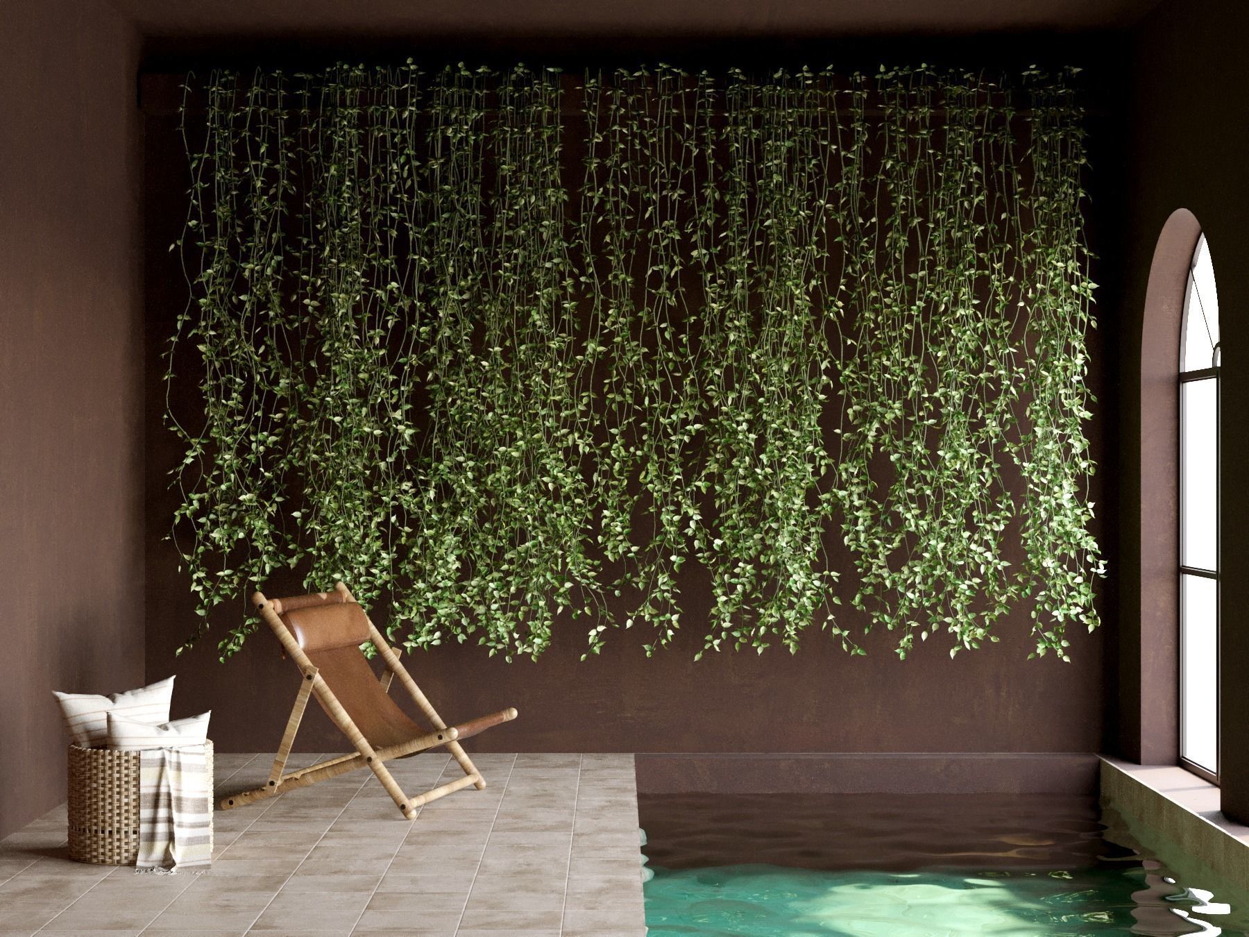Pool with IVY on the Wall 3D model | CGTrader