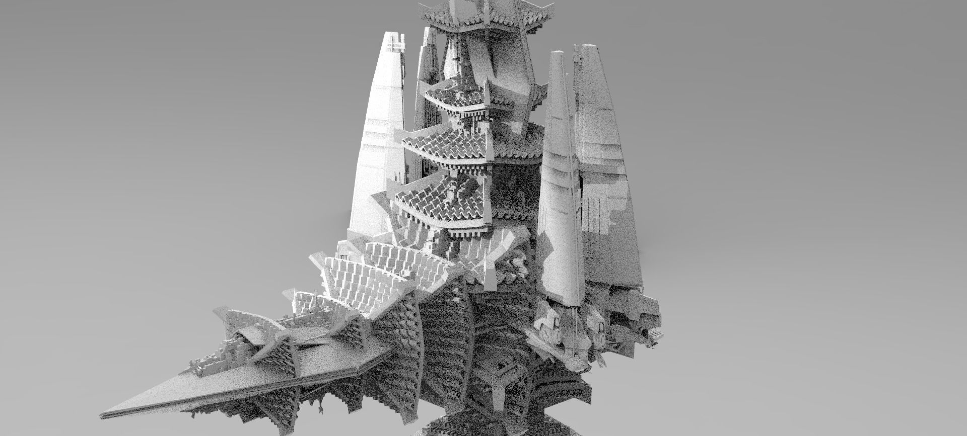 Cyberpunk Emperor Towers Split Dimentions 3D model | CGTrader