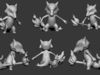 Pokemon - Cubone Marowak and Alolan Marowak with 2 poses 3D model 3D ...